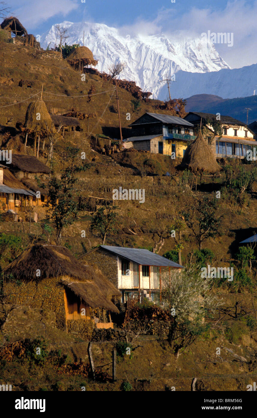 Nepal houses on hillside in hi-res stock photography and images - Alamy