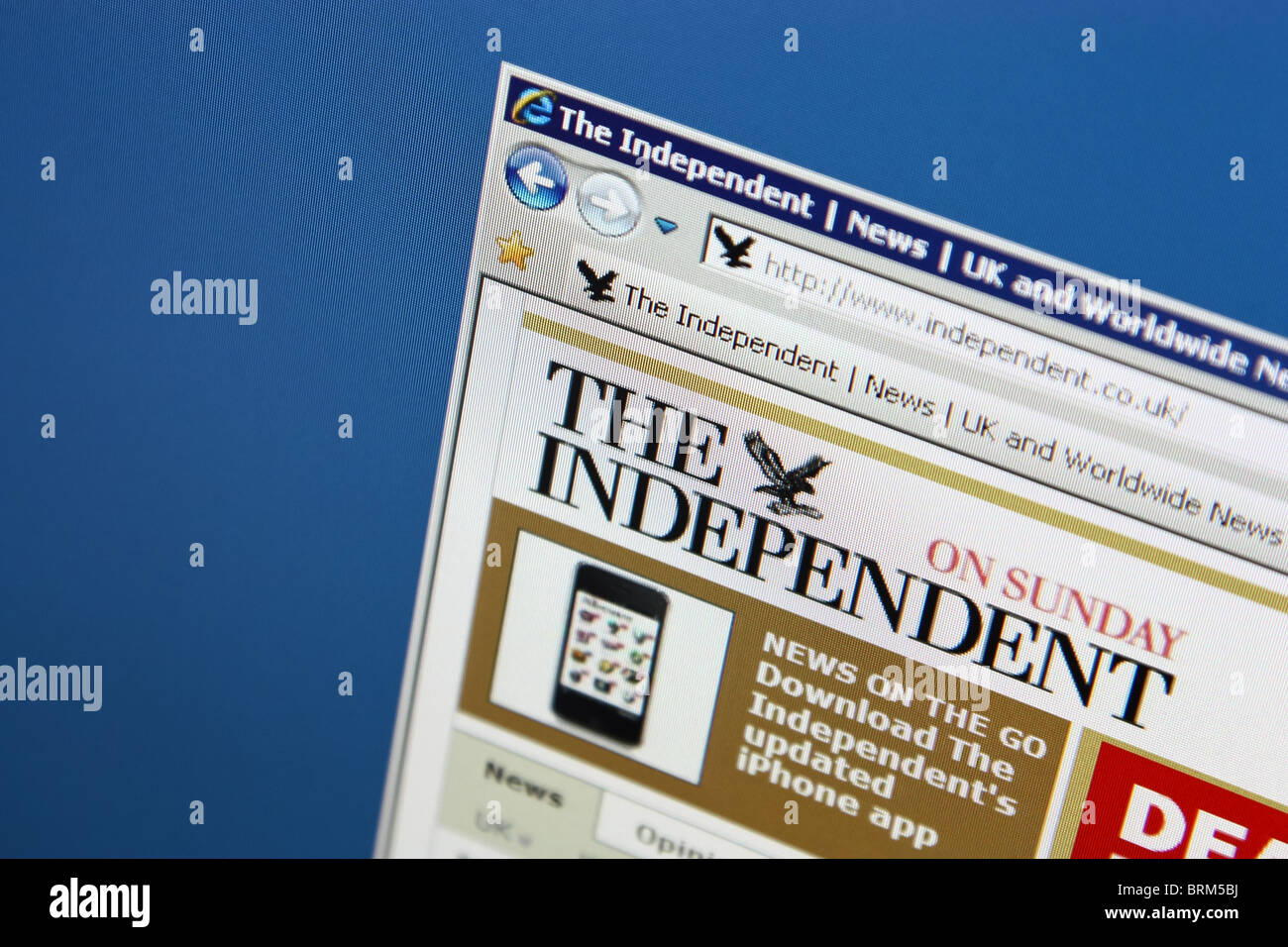 independent online news website screenshot Stock Photo - Alamy