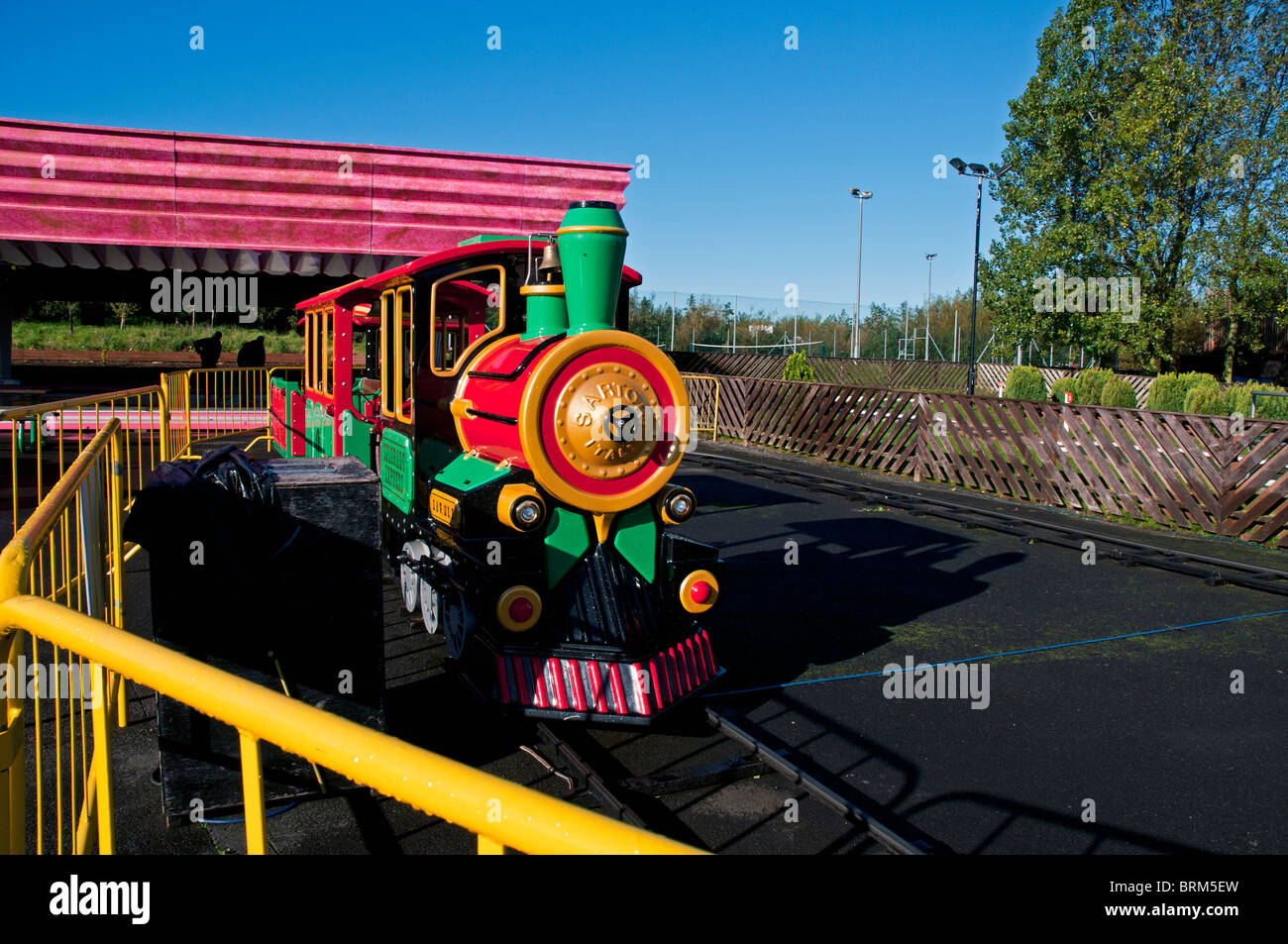 A colourful miniature train to provide rides for children at the ...