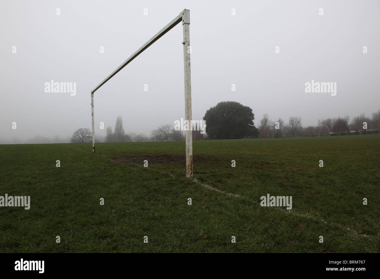 Goal post in park Stock Photo - Alamy