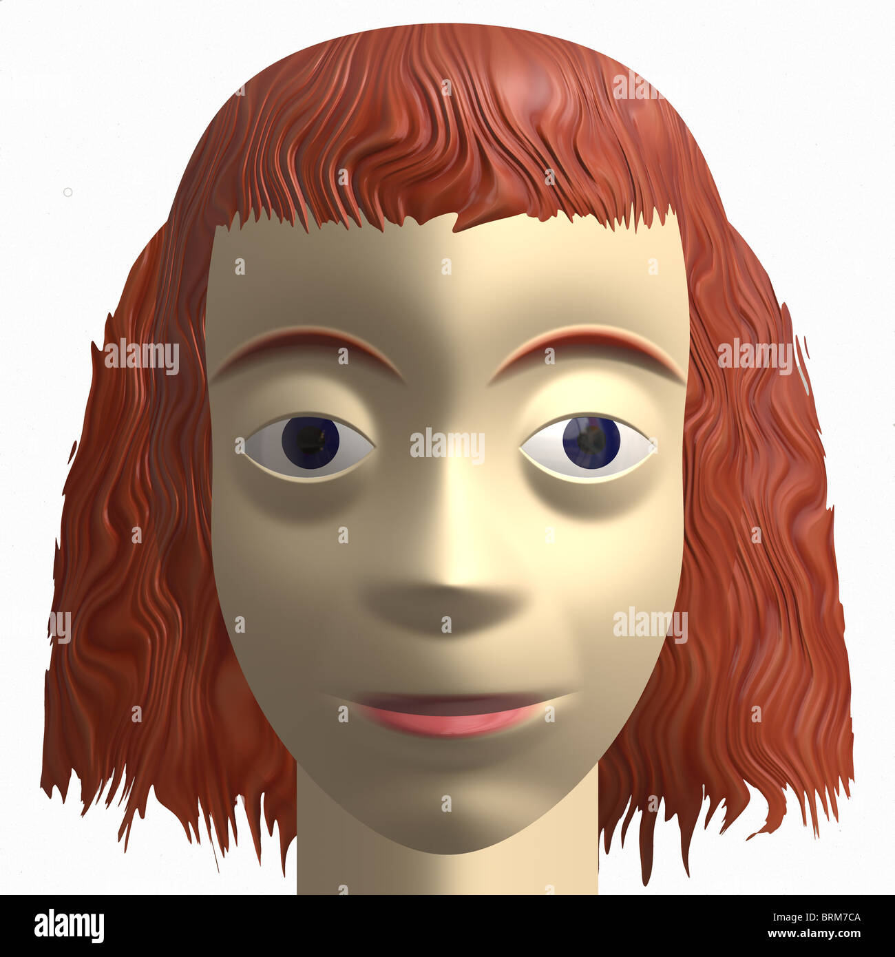 computer generated avatar of a thin, redhead female. headshot portrait ...