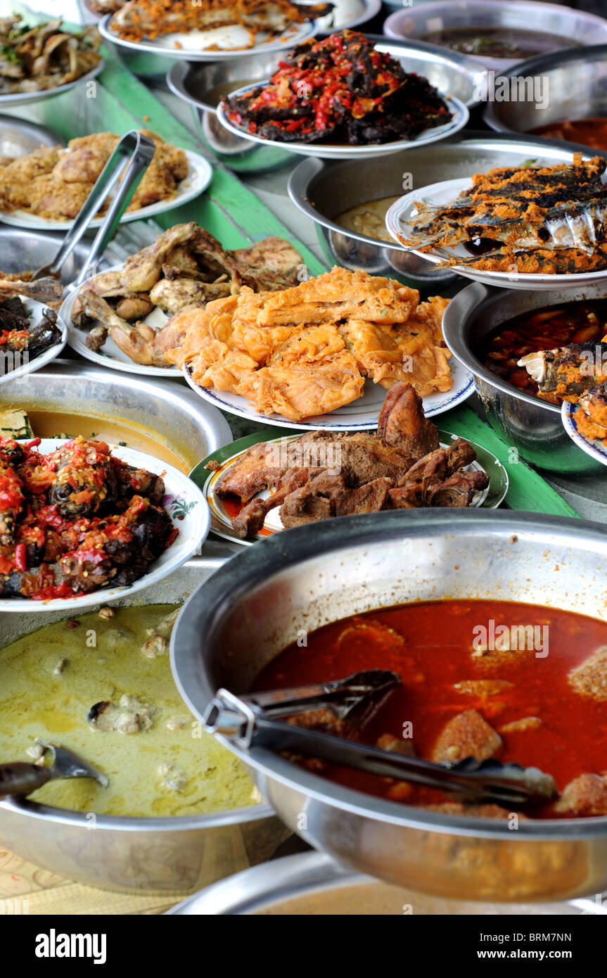 padang food, tanjung balai karimun riau indonesia Stock Photo - Alamy