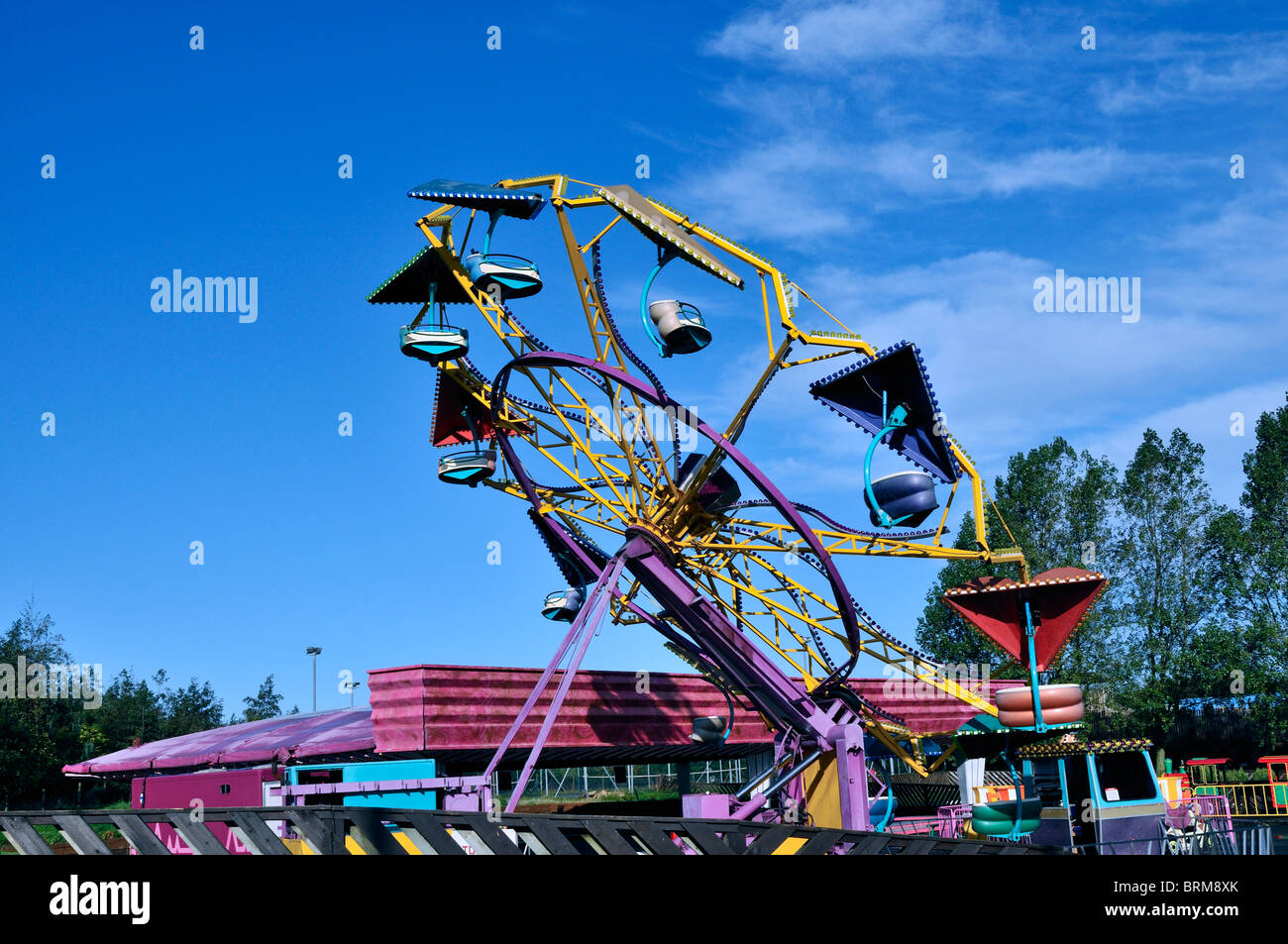 The Paratrooper ride glistening in early morning sunshine at the ...