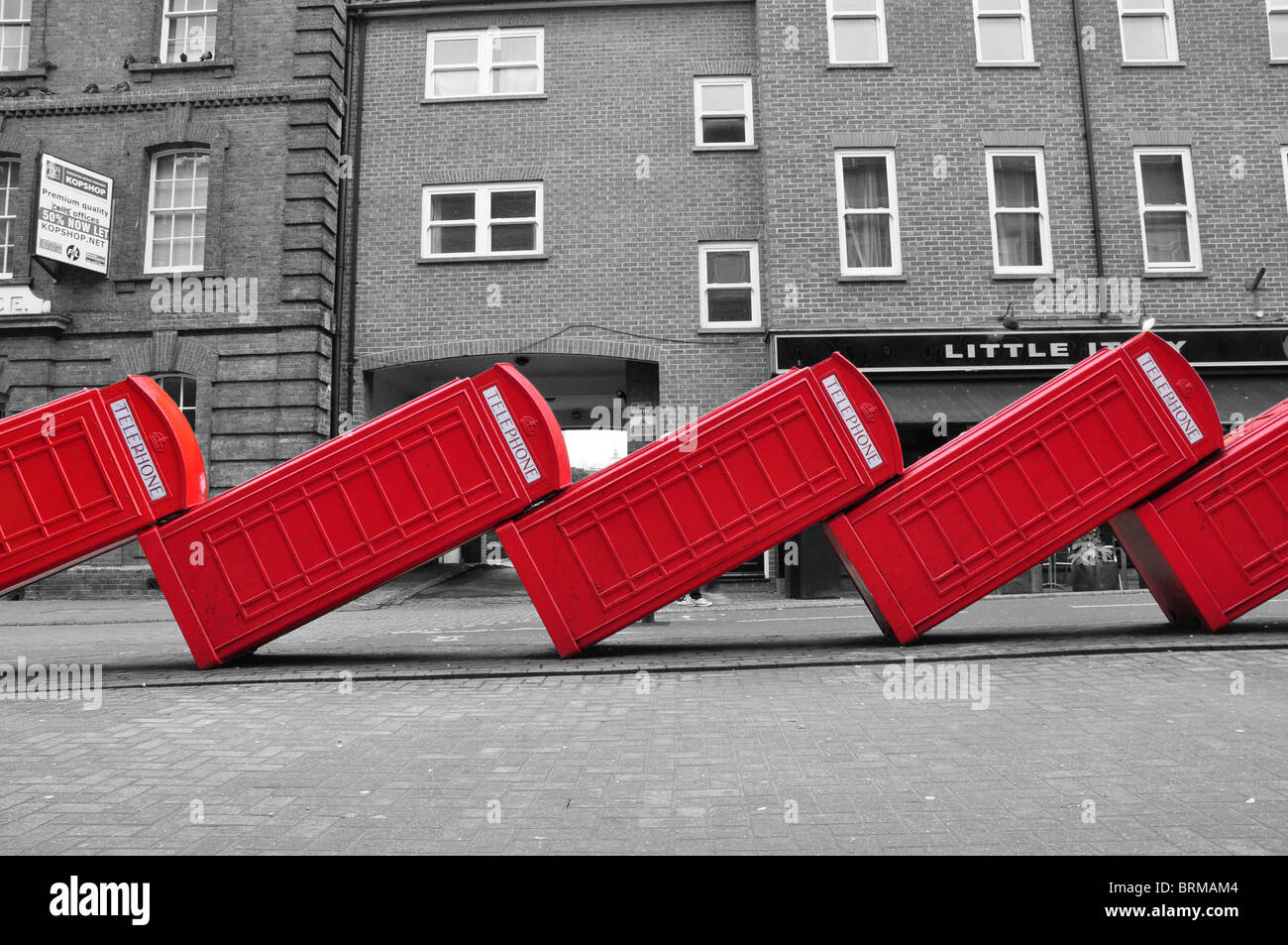 "Out of Order", telephone box art installation by David Mach, in ...