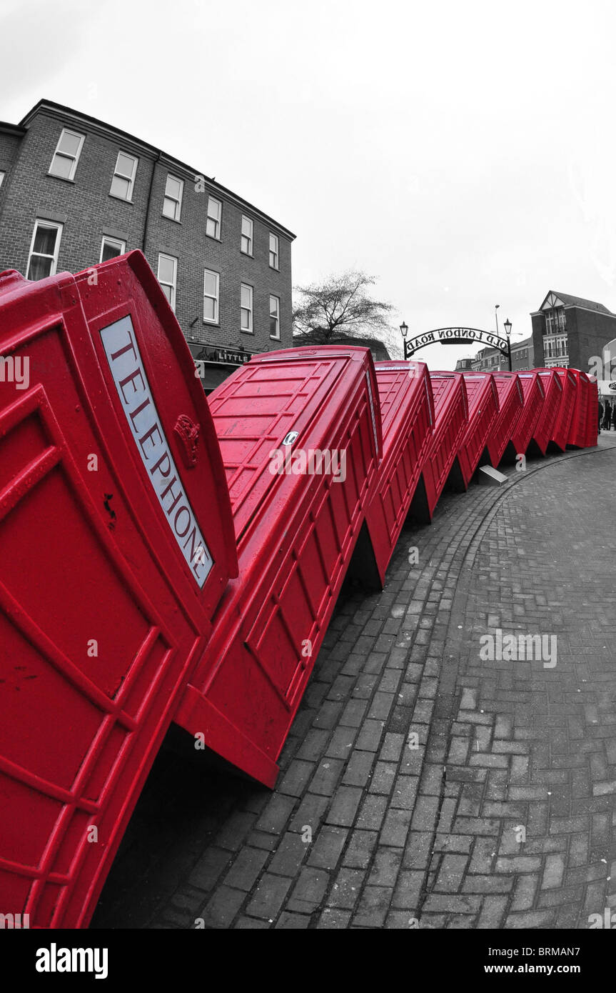 "Out of Order", telephone box art installation by David Mach, in ...