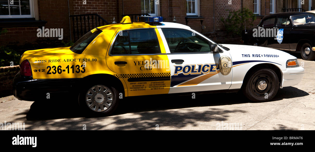 A Savannah police car painted to discourage drink drivers Stock Photo ...