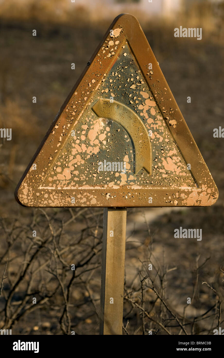 Damaged road sign hi-res stock photography and images - Alamy