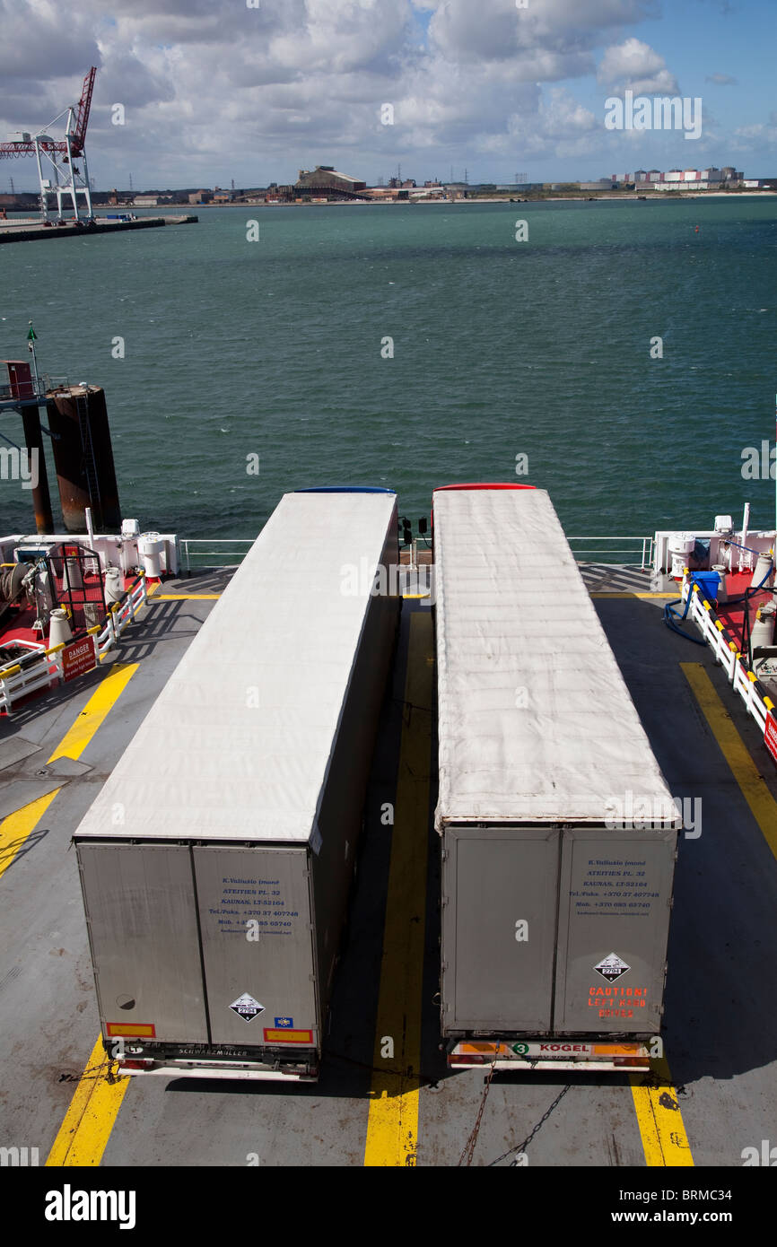 Transport lorries on ferry leaving Dunkerque France Stock Photo - Alamy