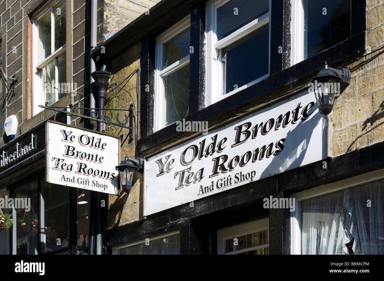 Ye Olde Bronte Tea Rooms on the main street in the village of Haworth ...