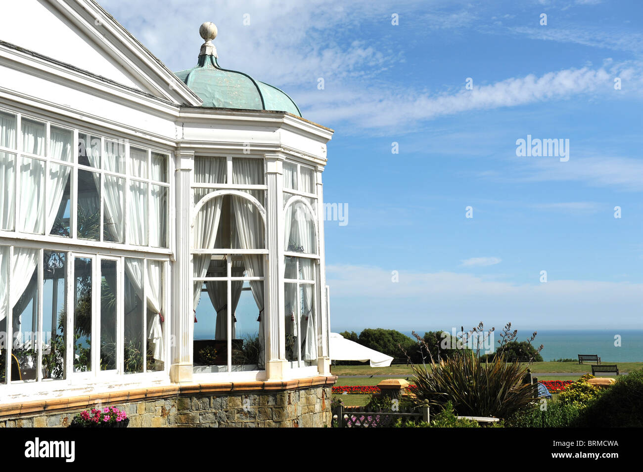 Edwardian buildings conservatory overlooking 'The Leas' and the English ...