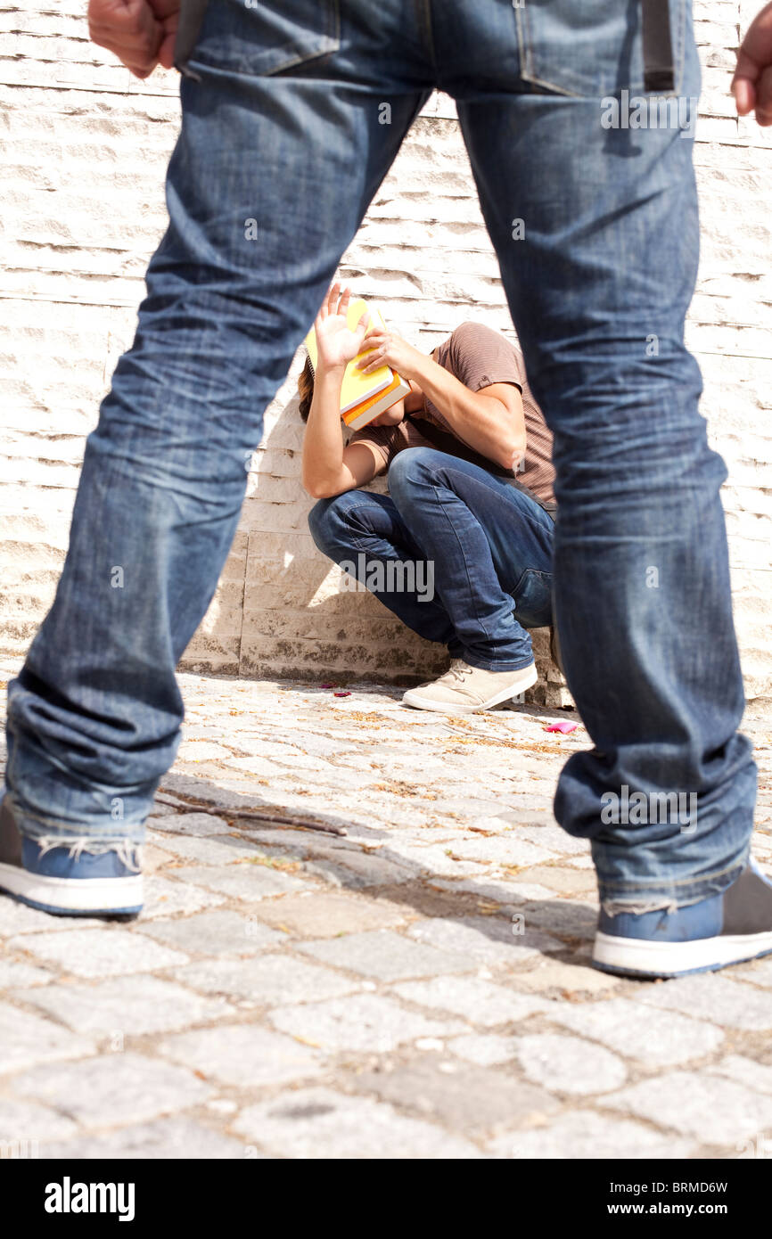 Teenager student with fear at his school (selective focus Stock Photo ...
