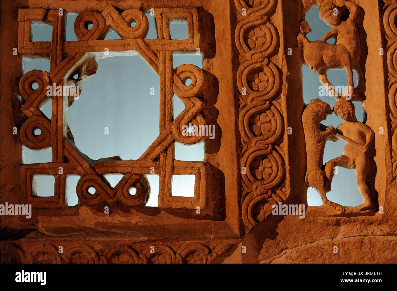 An ancient window frame in the Istanbul Archaeology Museum Stock Photo ...