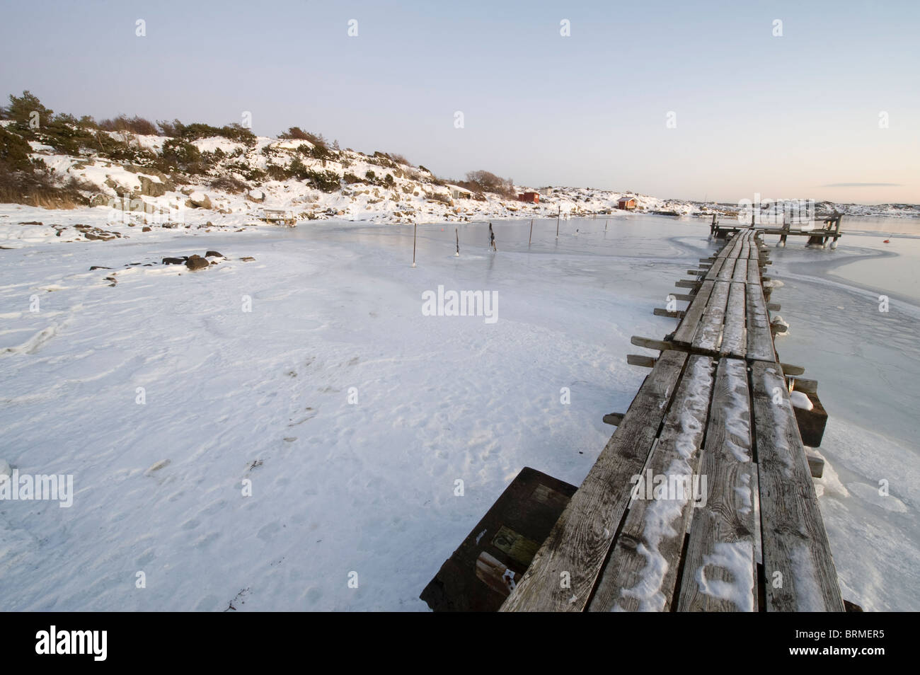 Sea ice and bridge, Sweden Stock Photo - Alamy