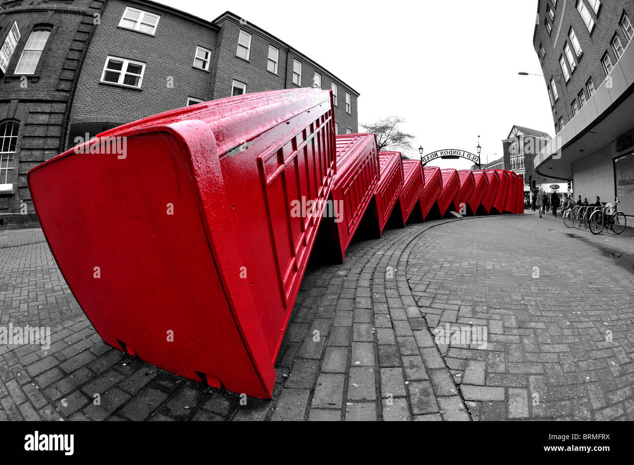 "Out of Order", telephone box art installation by David Mach, in ...