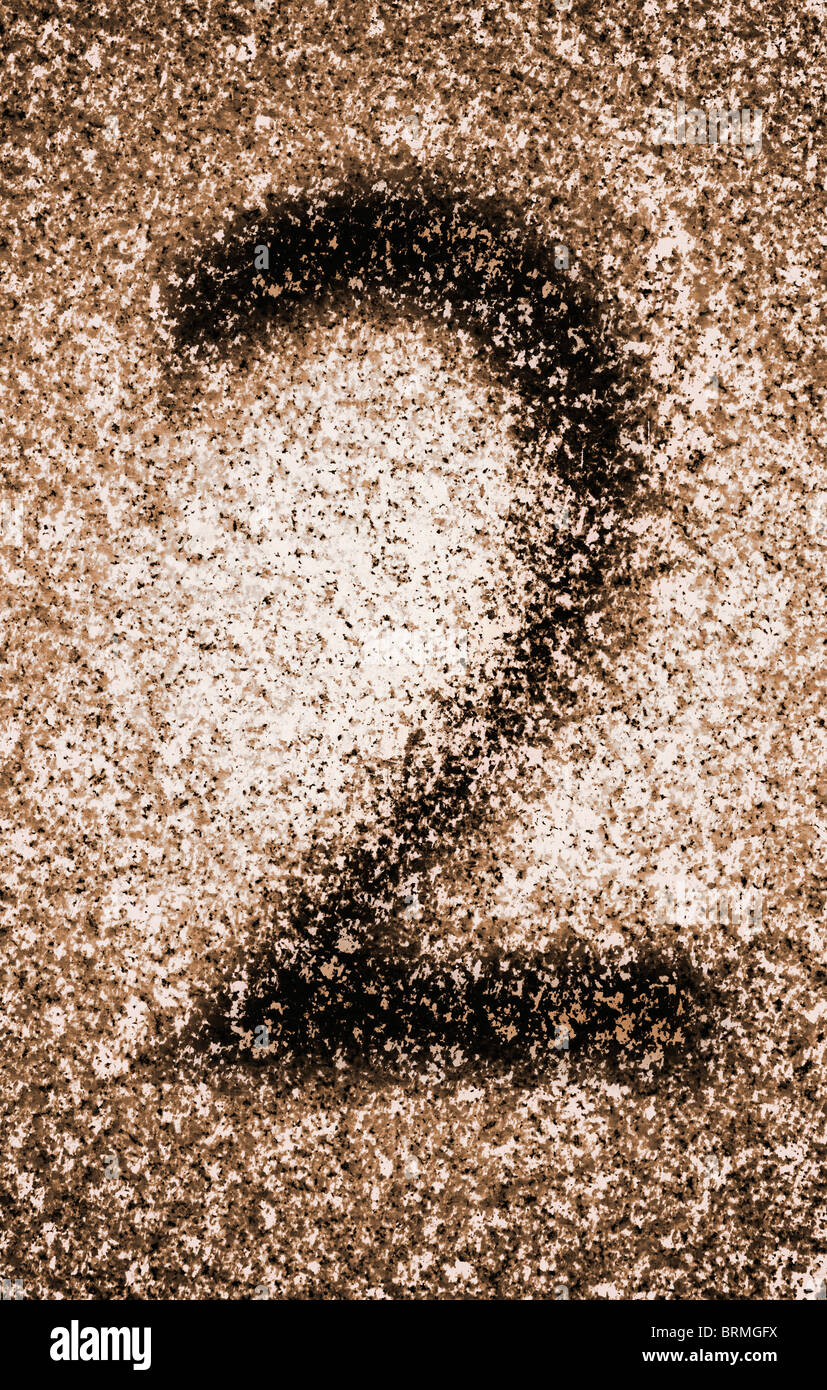 High resolution background of the number two imprinted on granite ...