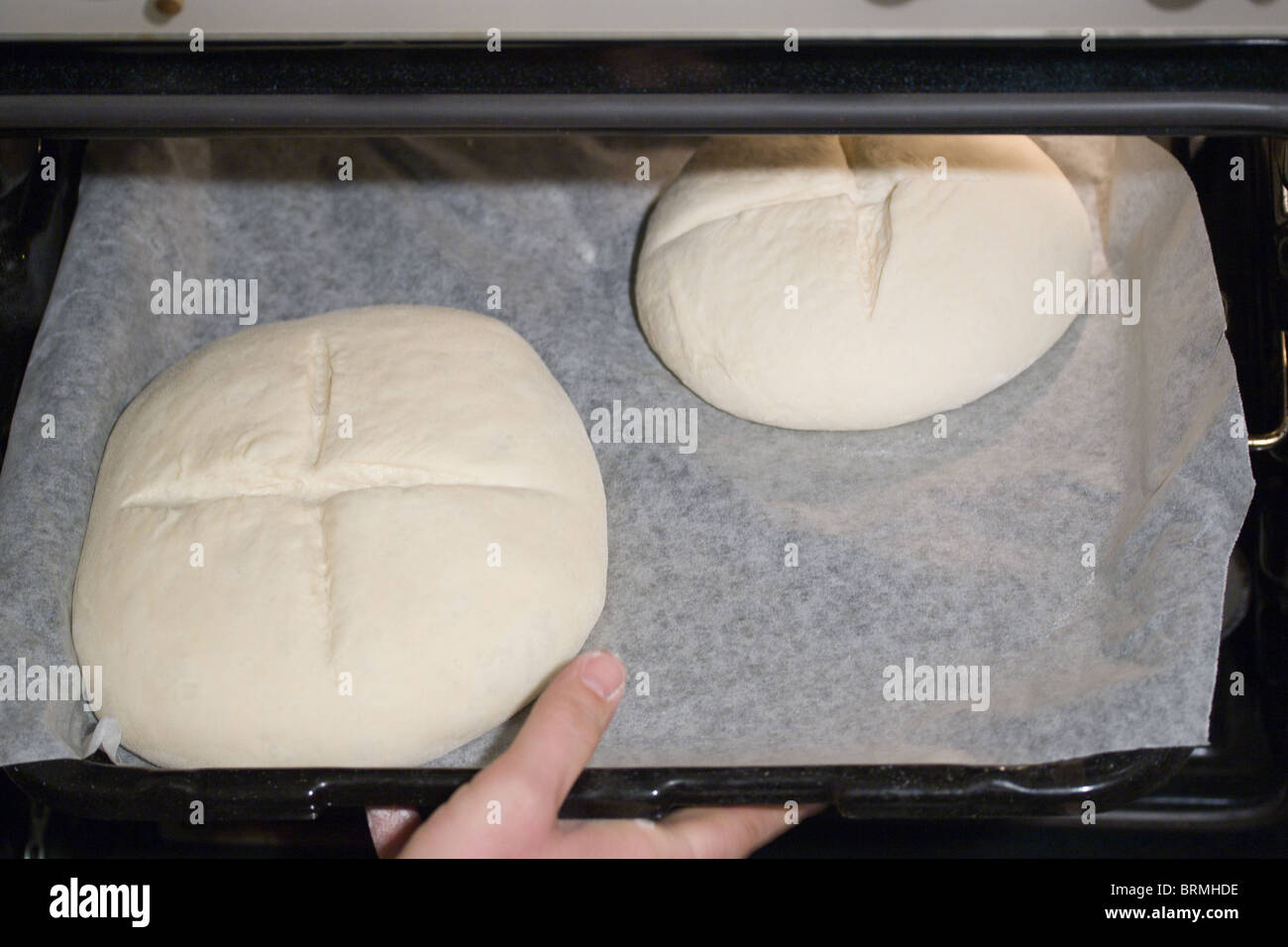 Process of baking homemade bread Stock Photo - Alamy