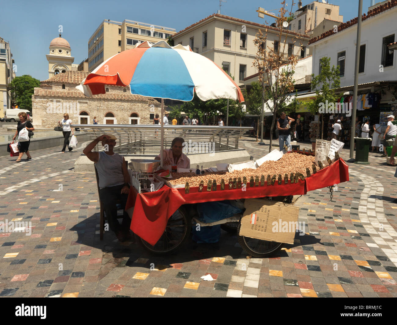 Athens Greece Monistiraki Street Vendor Selling Peanuts Stock Photo - Alamy