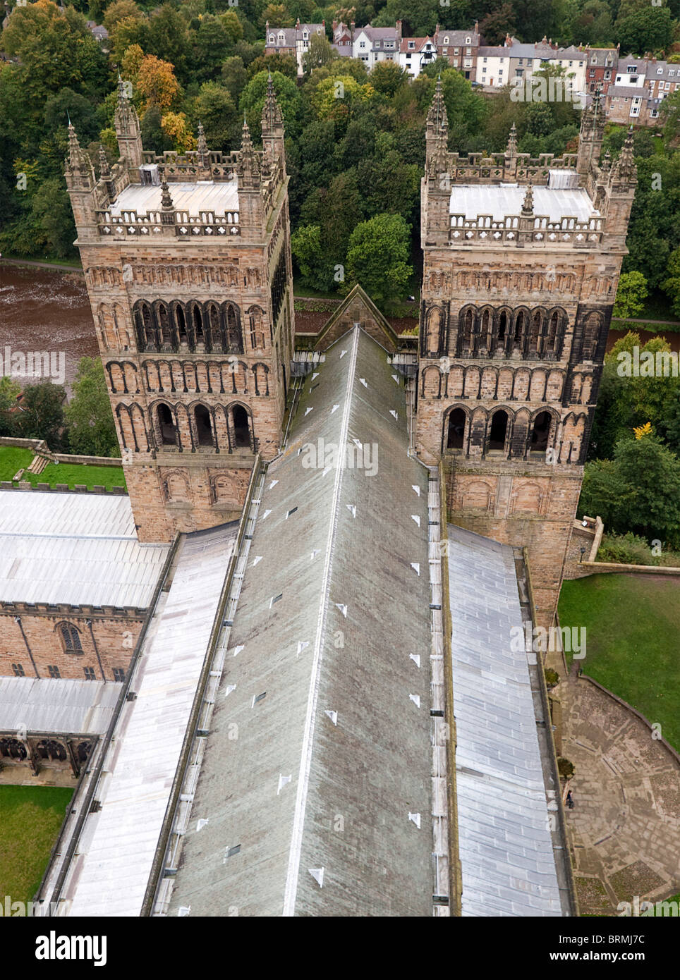 Durham Cathedral roof, from the tower Stock Photo - Alamy