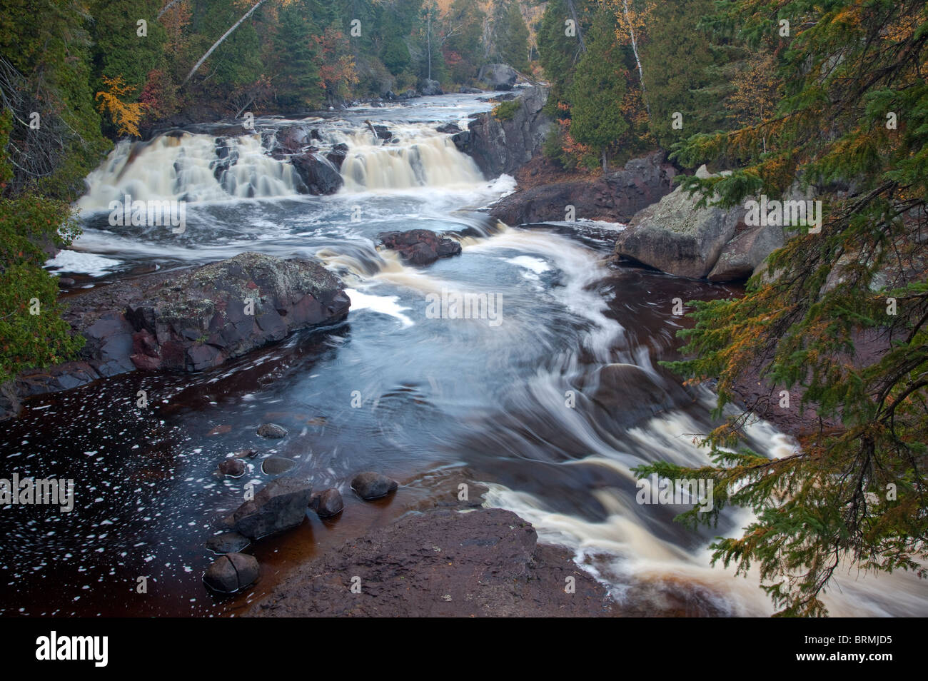 Two Step Falls, Baptism River, Tettegouche State Park, Minnesota Stock ...