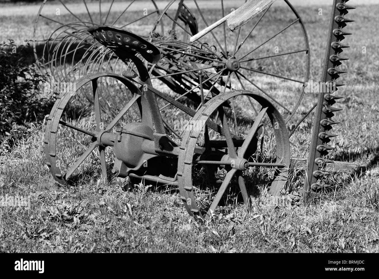 Vintage old tractor in Black and White Stock Photos & Images - Alamy