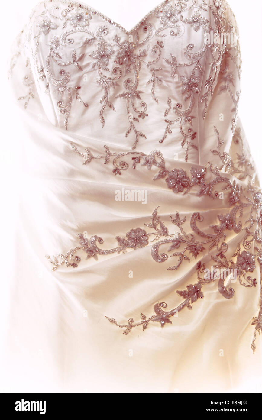 details on the bust of a wedding gown Stock Photo - Alamy