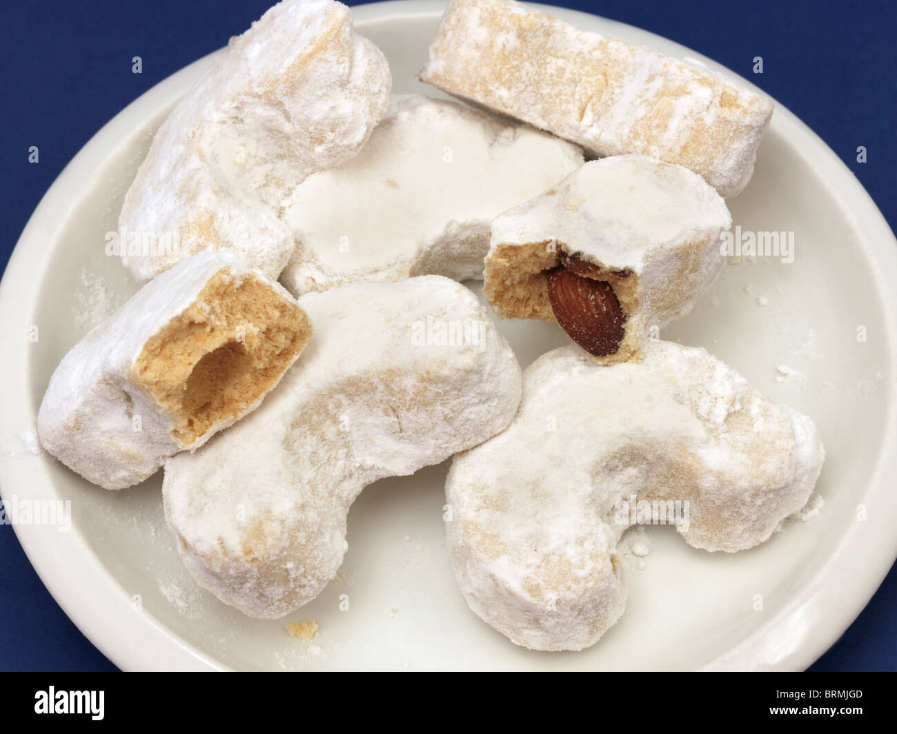 A Plate Of Kourabies Greek Biscuits Stock Photo - Alamy