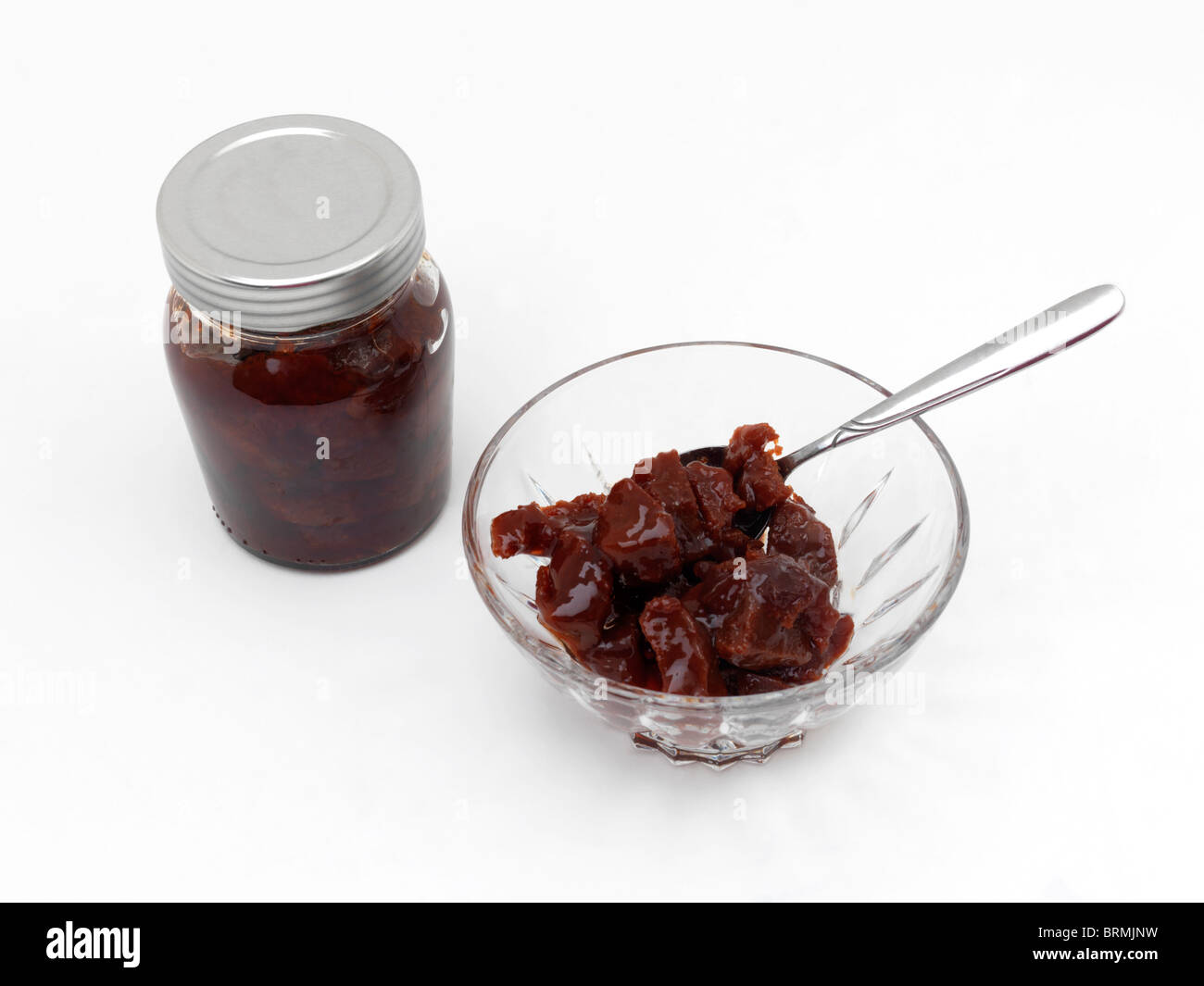 Greek Spoon Sweets Quinces In Jar And Glass Bowl Stock Photo - Alamy