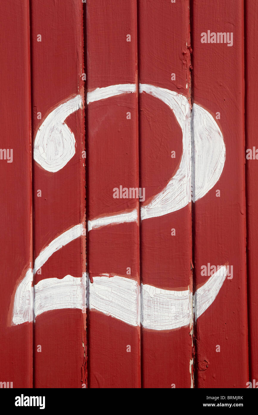 The number 2, white on red boards Stock Photo - Alamy