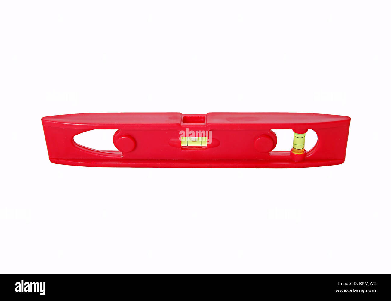 a red plastic level tool isolated on white Stock Photo - Alamy
