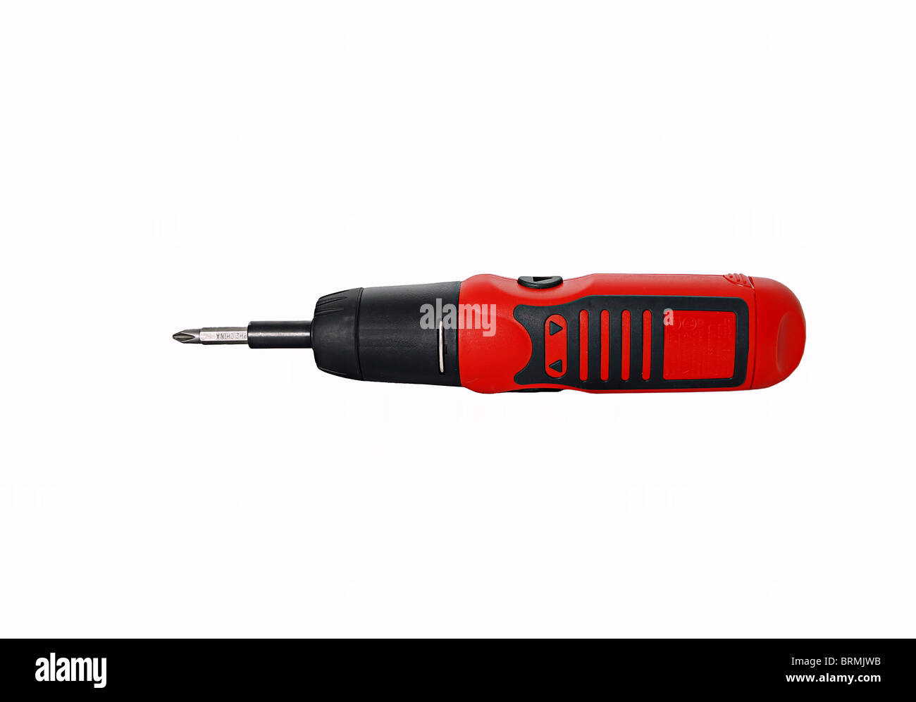 red electric screwdriver isolated on white Stock Photo - Alamy