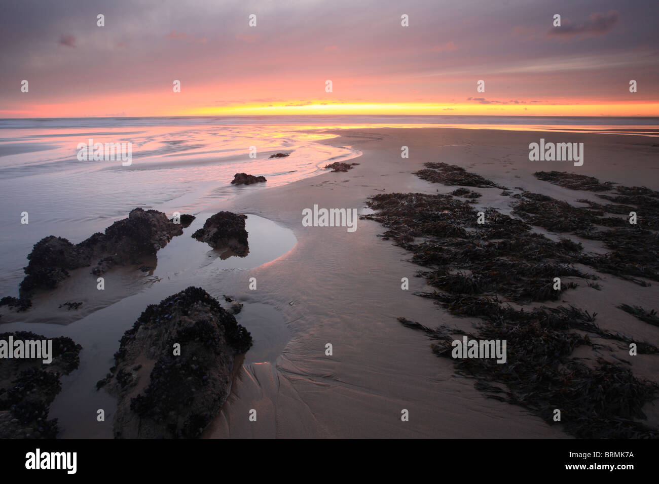 Sandymouth Bay Sunset, North Cornwall, England, UK Stock Photo - Alamy