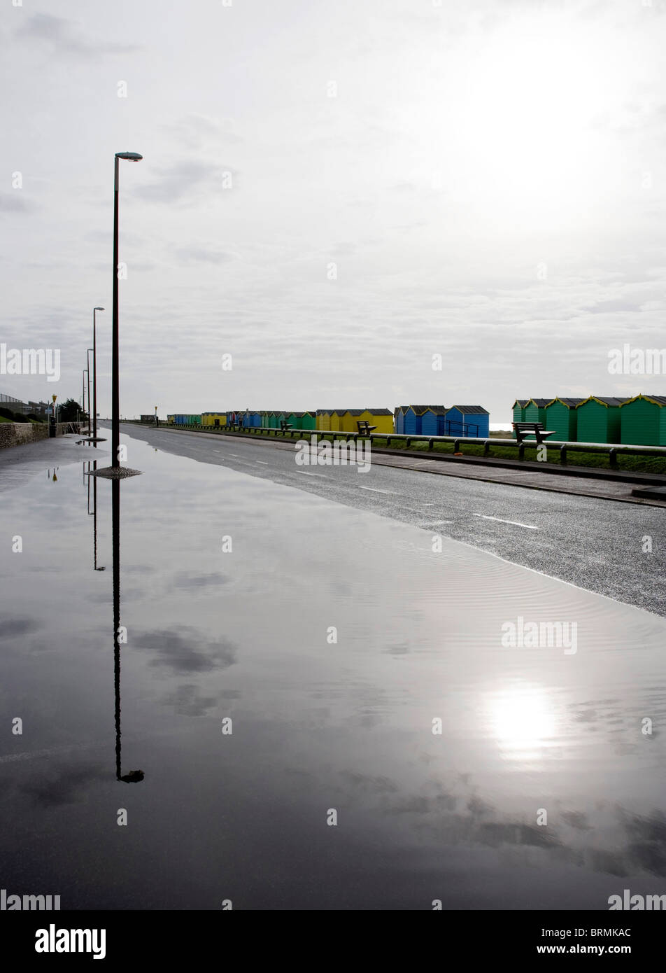 A Flooded Road and Car Park in Littlehampton, West Sussex Stock Photo ...