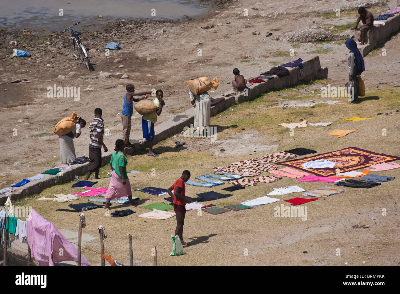 Locals gathered at Lake Awassa to do their washing with colourful ...