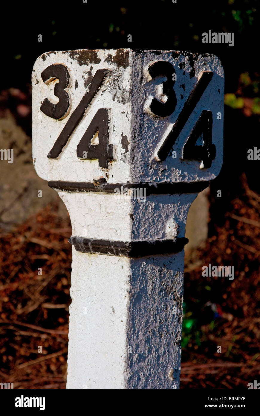 3/4 mile marker Stock Photo - Alamy