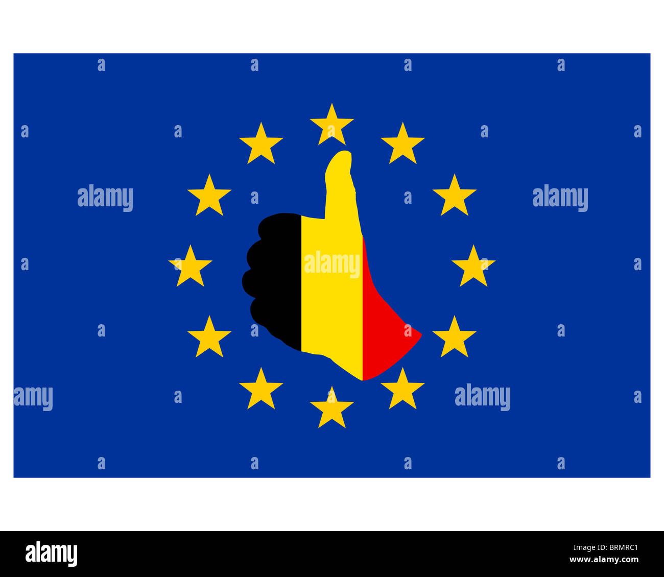 Belgian hand signal Stock Photo - Alamy