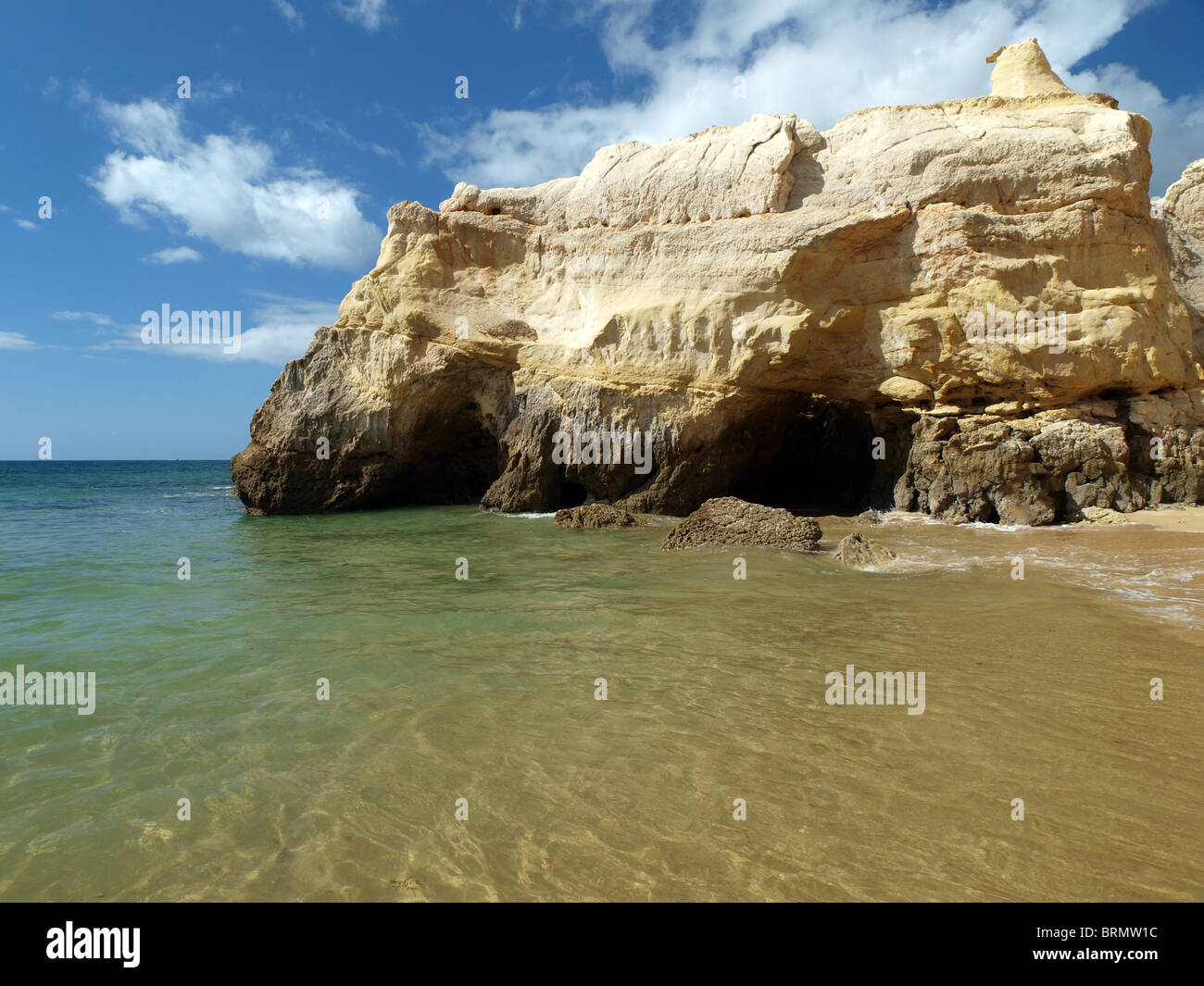 Beach Praia de Rocha, Portugal. One of the most beautiful beaches in ...