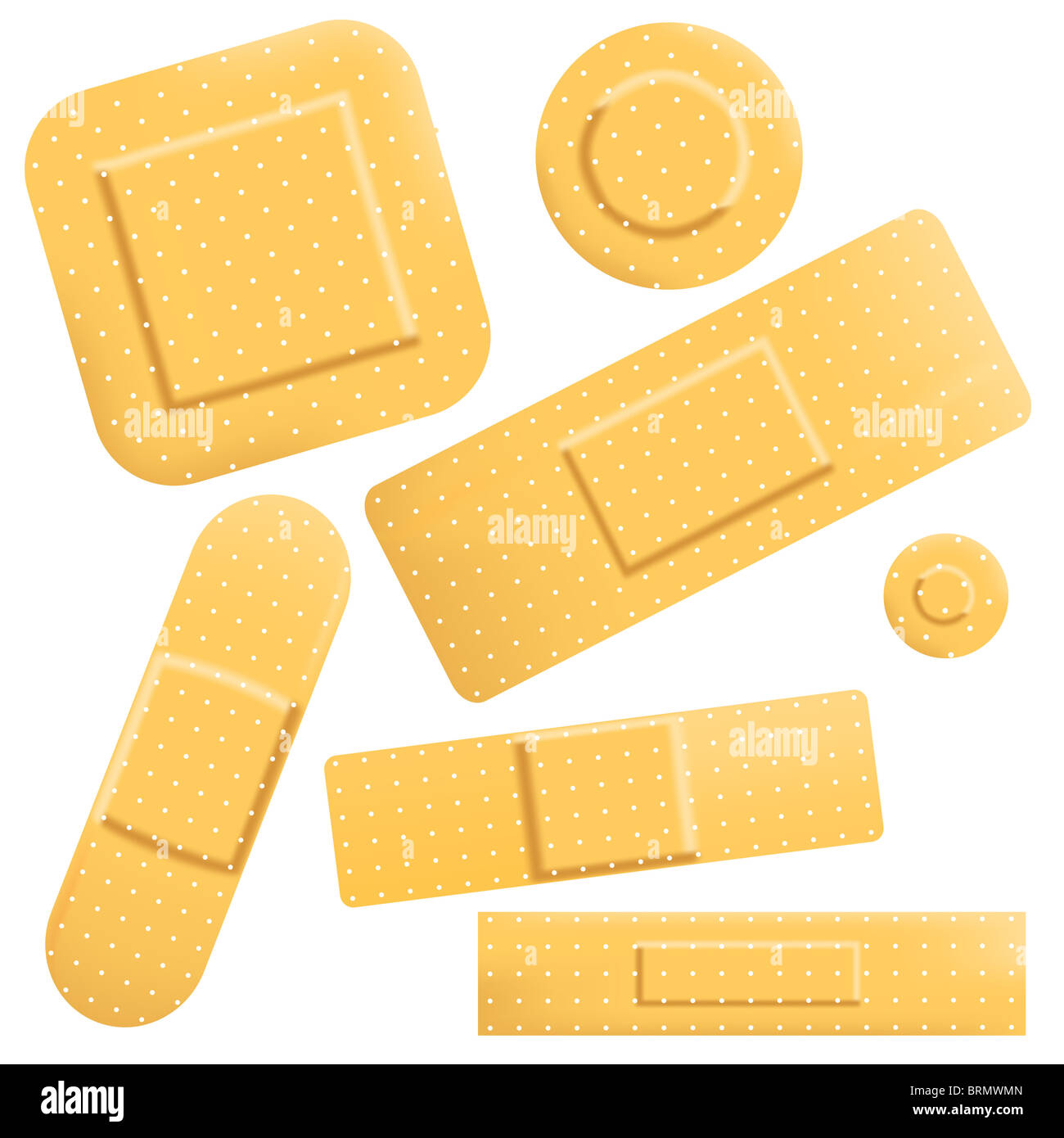 Set of illustrated sticky plasters of different shapes Stock Photo - Alamy