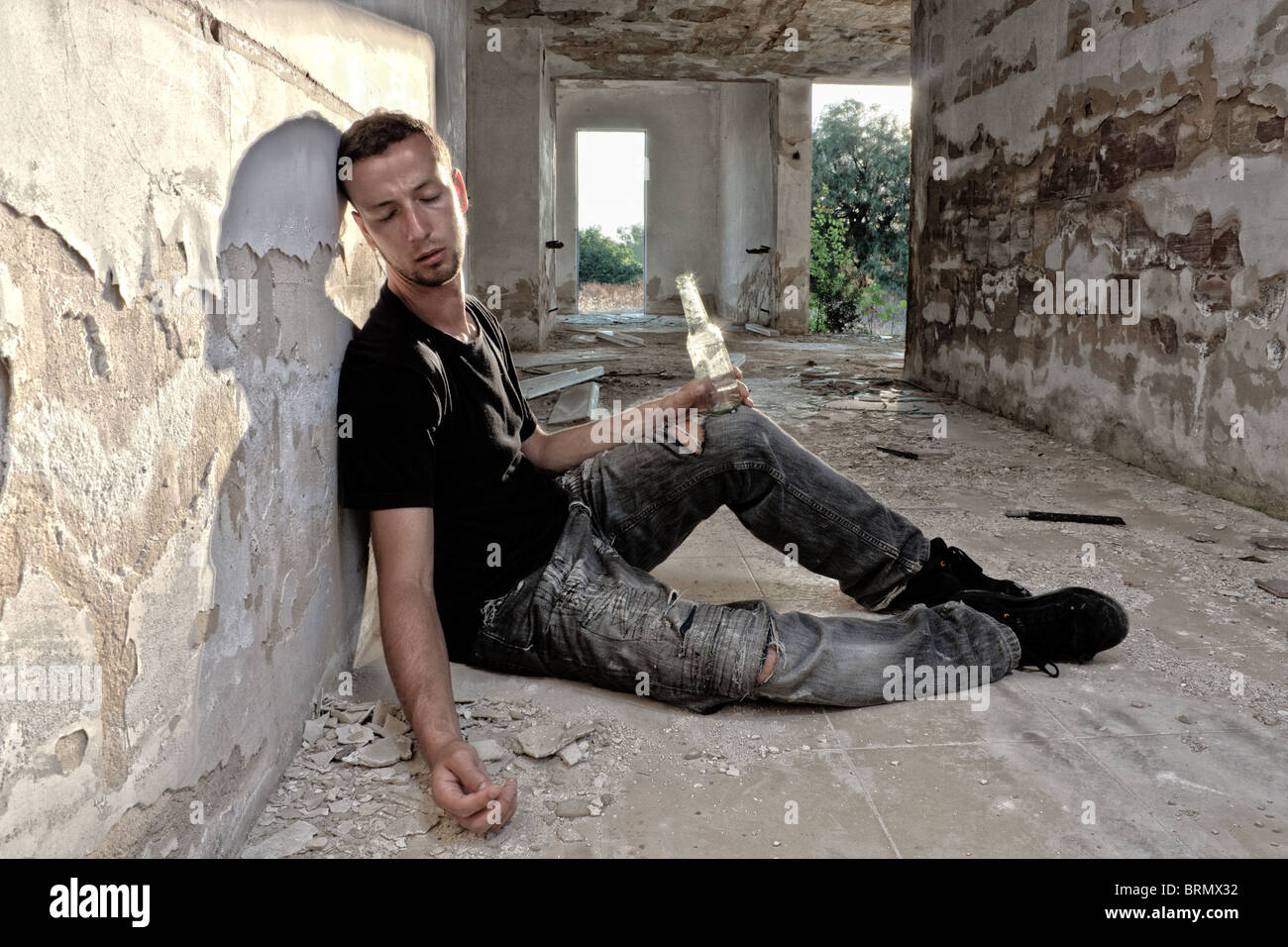 Homeless black man alcohol hi-res stock photography and images - Alamy