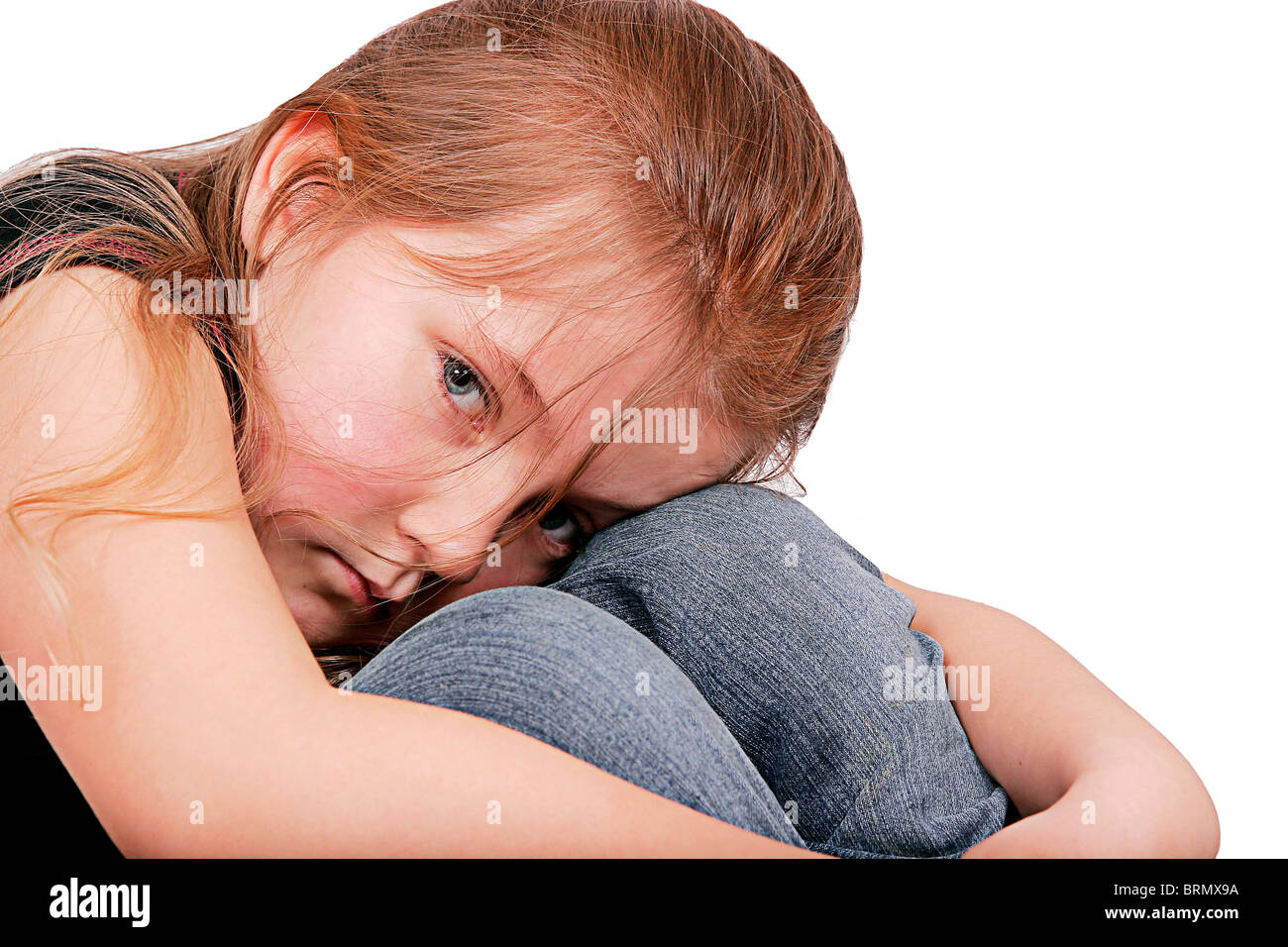 young caucasian girl pouting isolated on white Stock Photo - Alamy