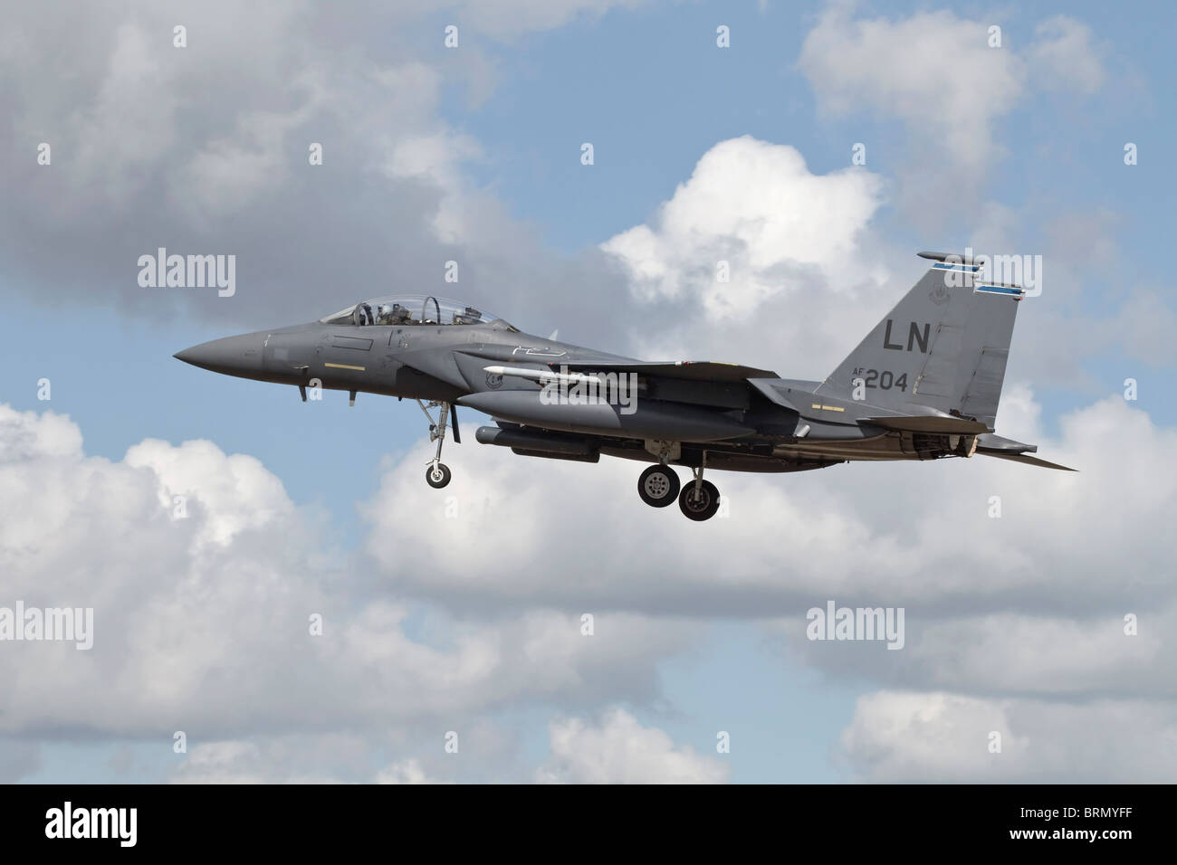 A Boeing- McDonnell Douglas F15E Strike Eagle strike bomber of the USAF ...