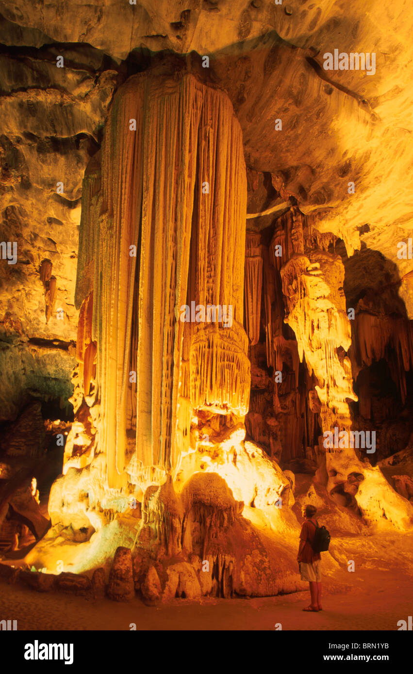Stalagmites in the interior of the Kango Caves, Oudtshoorn Stock Photo ...