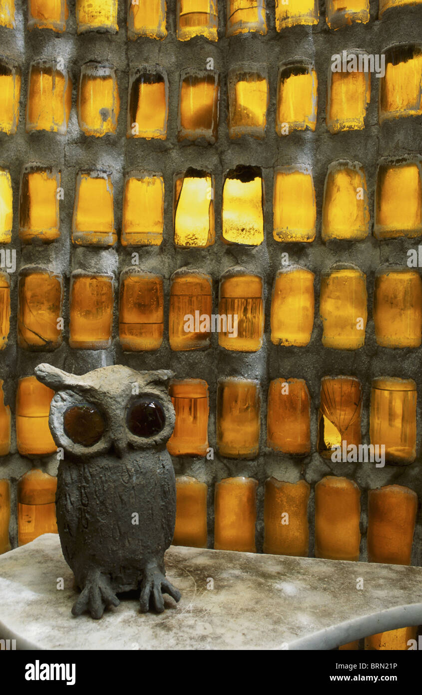 An Owl sculpture in the garden to Mecca, Helen Martins "Owl House Stock ...