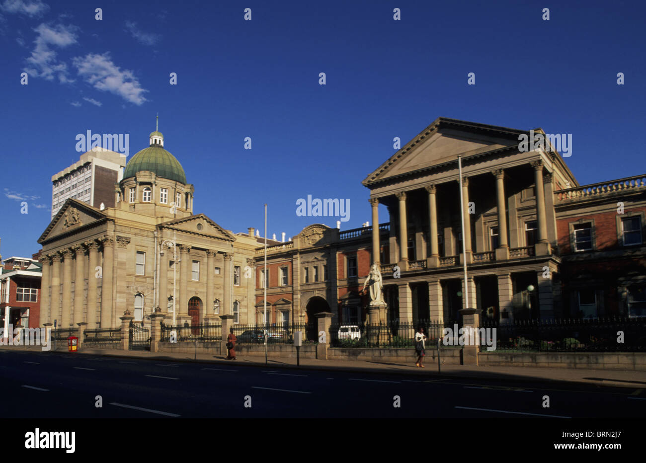 Historical, red brick buildings in Church street, Pietermaritzburg city ...