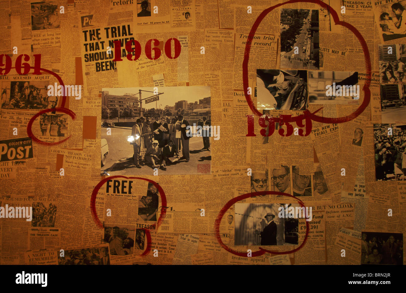 A museum display in Museum Africa highlighting the famous 1965 treason ...