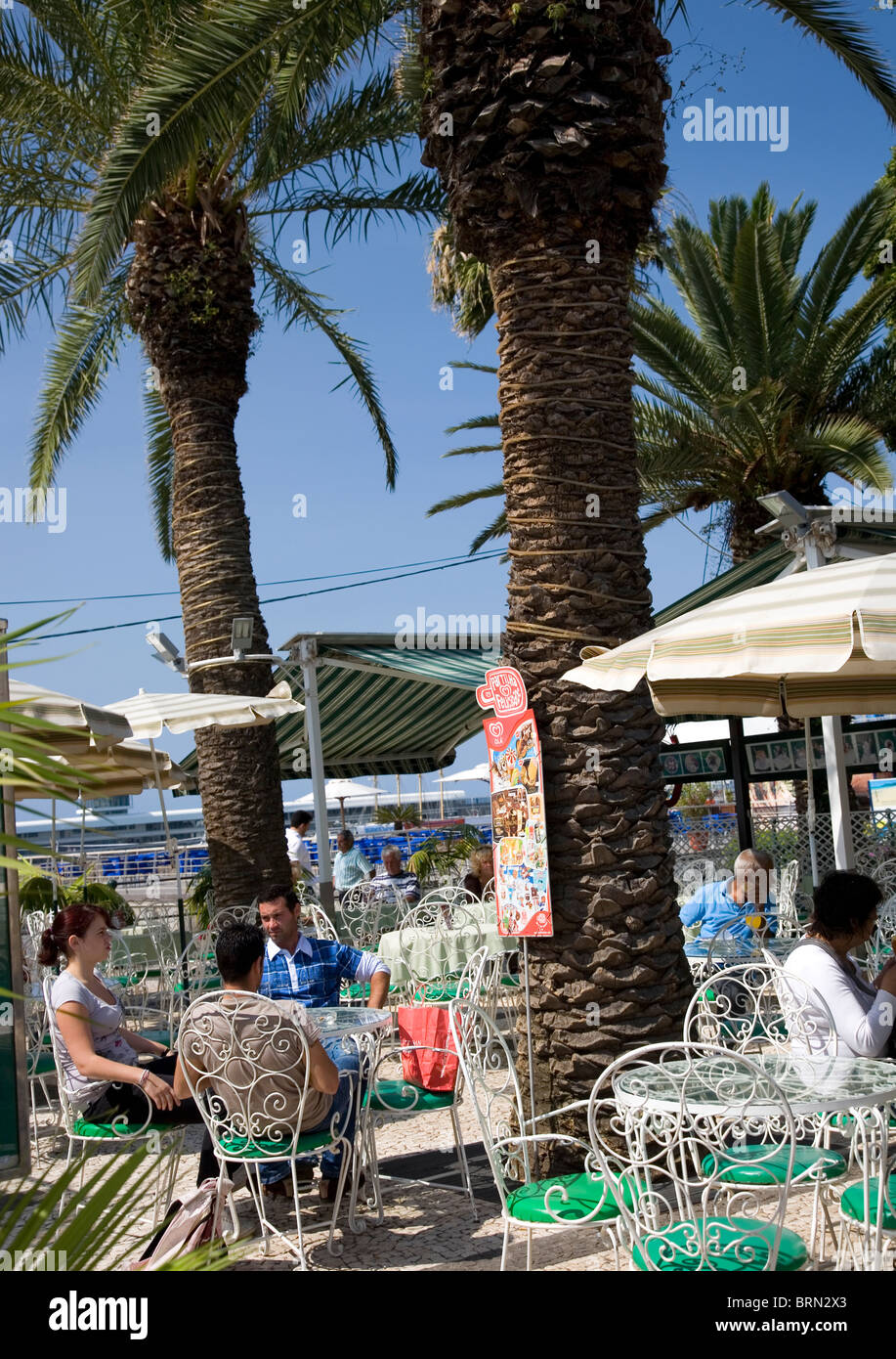 Cafe on Funchal Promenade - Madeira Stock Photo - Alamy