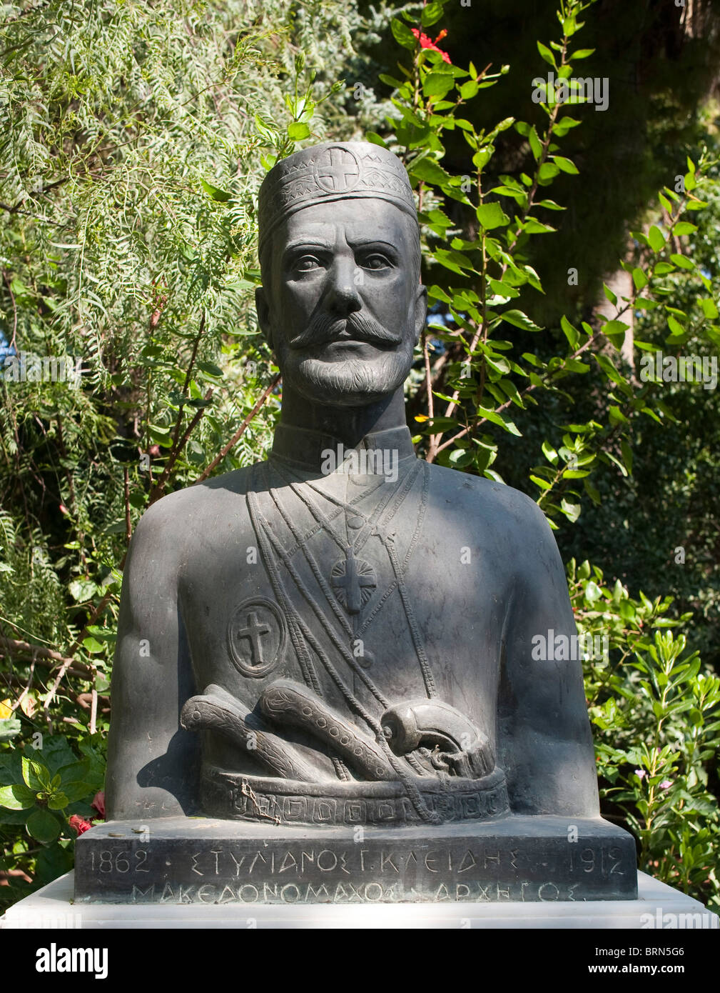 Bust of famous Greek in Retyhmno park Crete Greece Stock Photo - Alamy