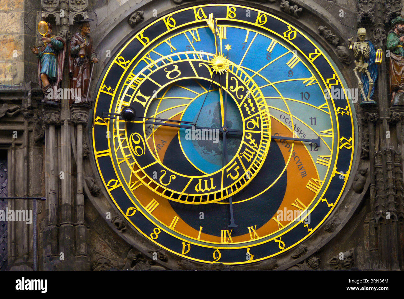 Prague astronomical clock, detail Stock Photo - Alamy