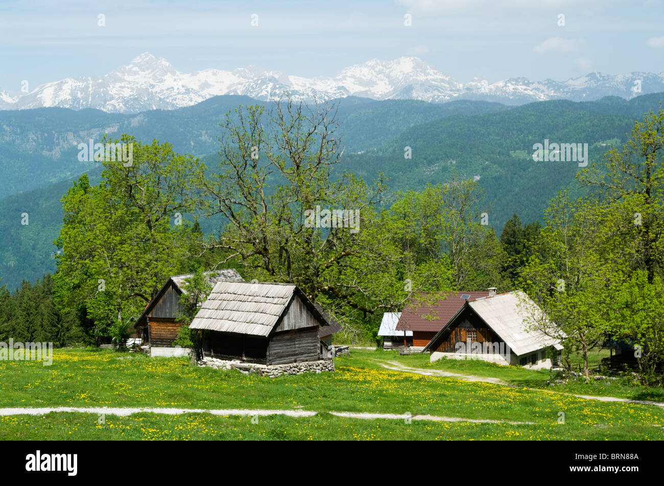 Alpine Huts in Slovenia Stock Photo - Alamy