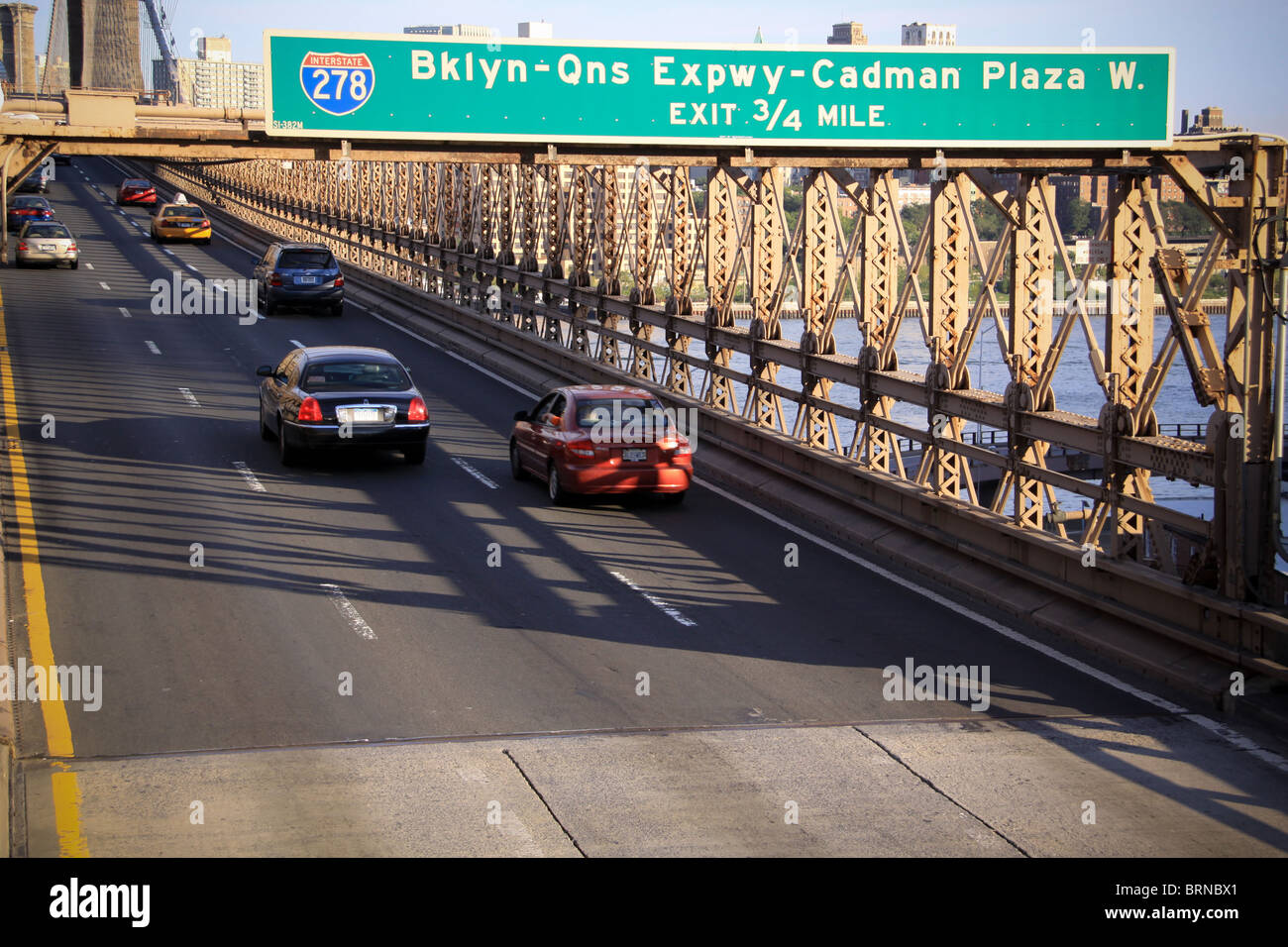 Brooklyn Bridge/Queens Express Way, New York, USA Stock Photo - Alamy