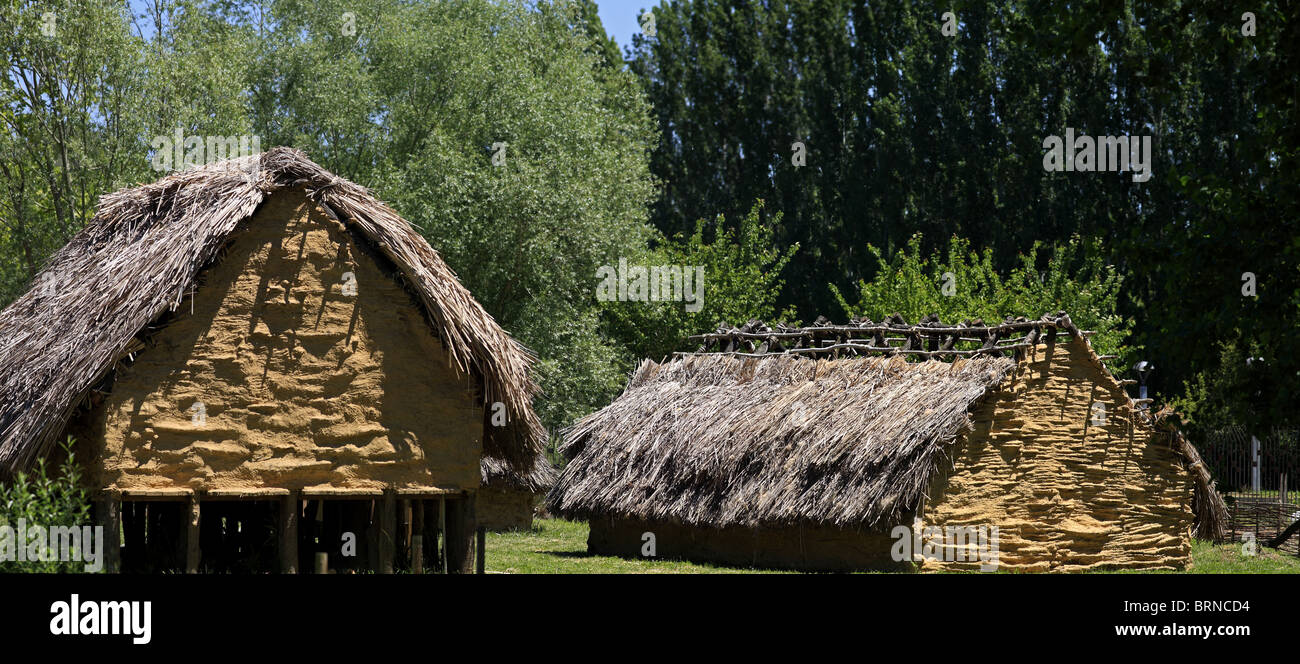 Neolithic village of La Draga, Banyoles,Catalonia, Spain Stock Photo ...